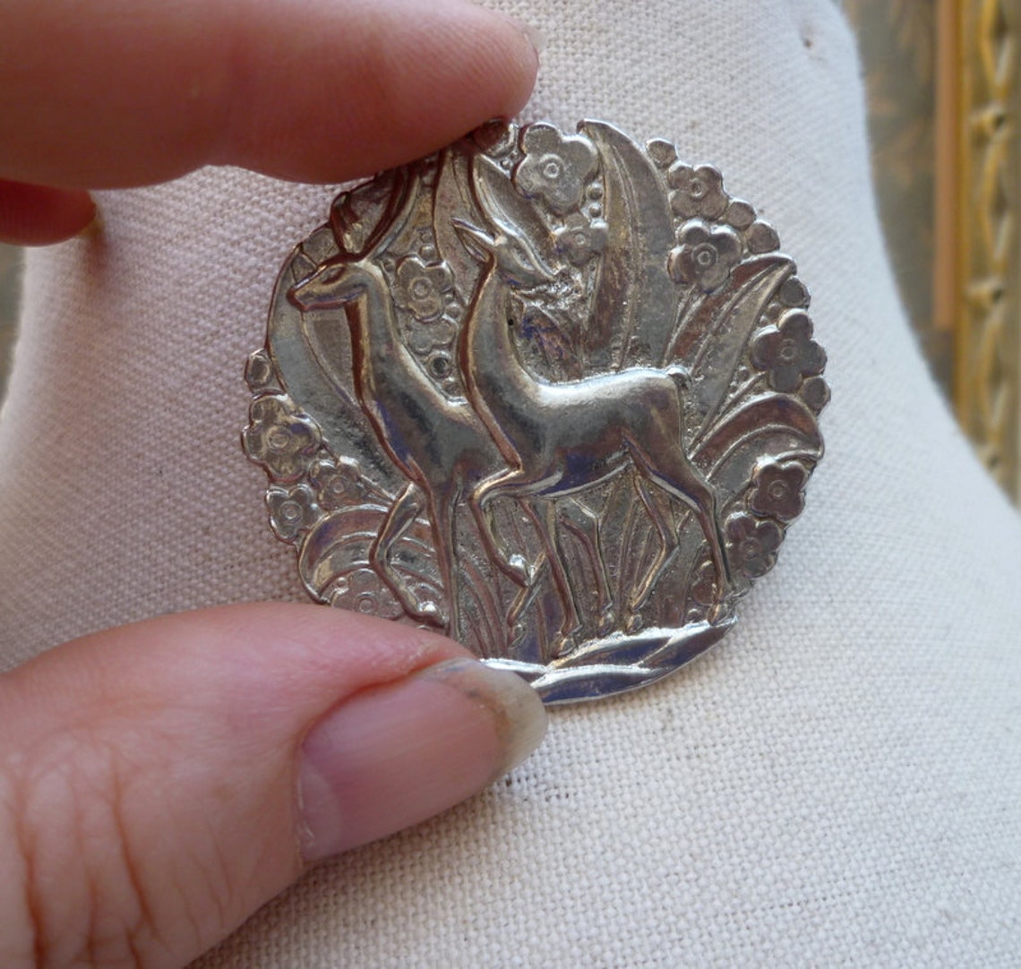 Art Deco Deer Brooch - Etsy UK