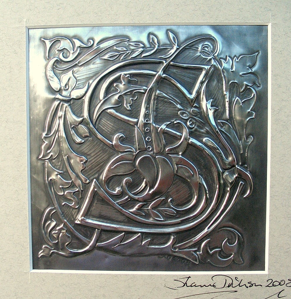 PEWTER MONOGRAM LETTER S - Etsy
