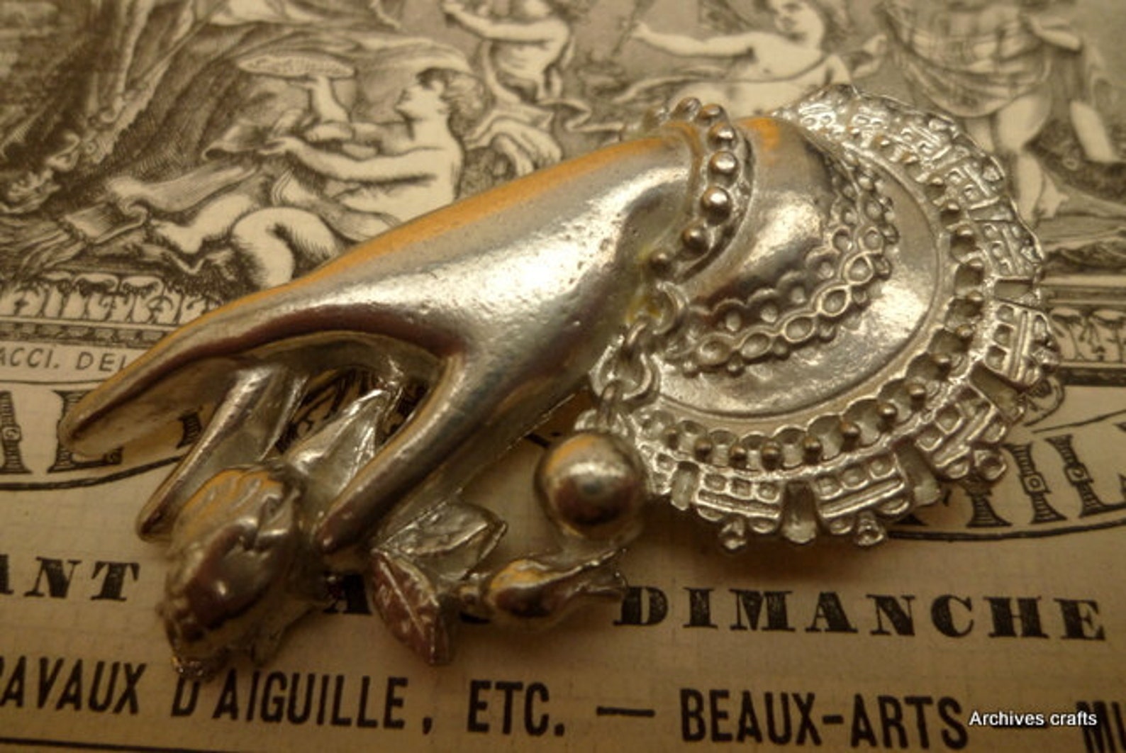 Victorian Hand Brooch - Etsy