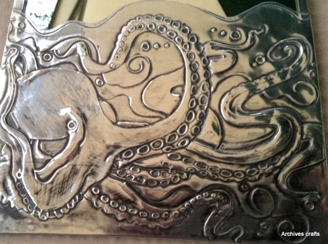 Pewter Octopus Bathroom Mirror - Etsy