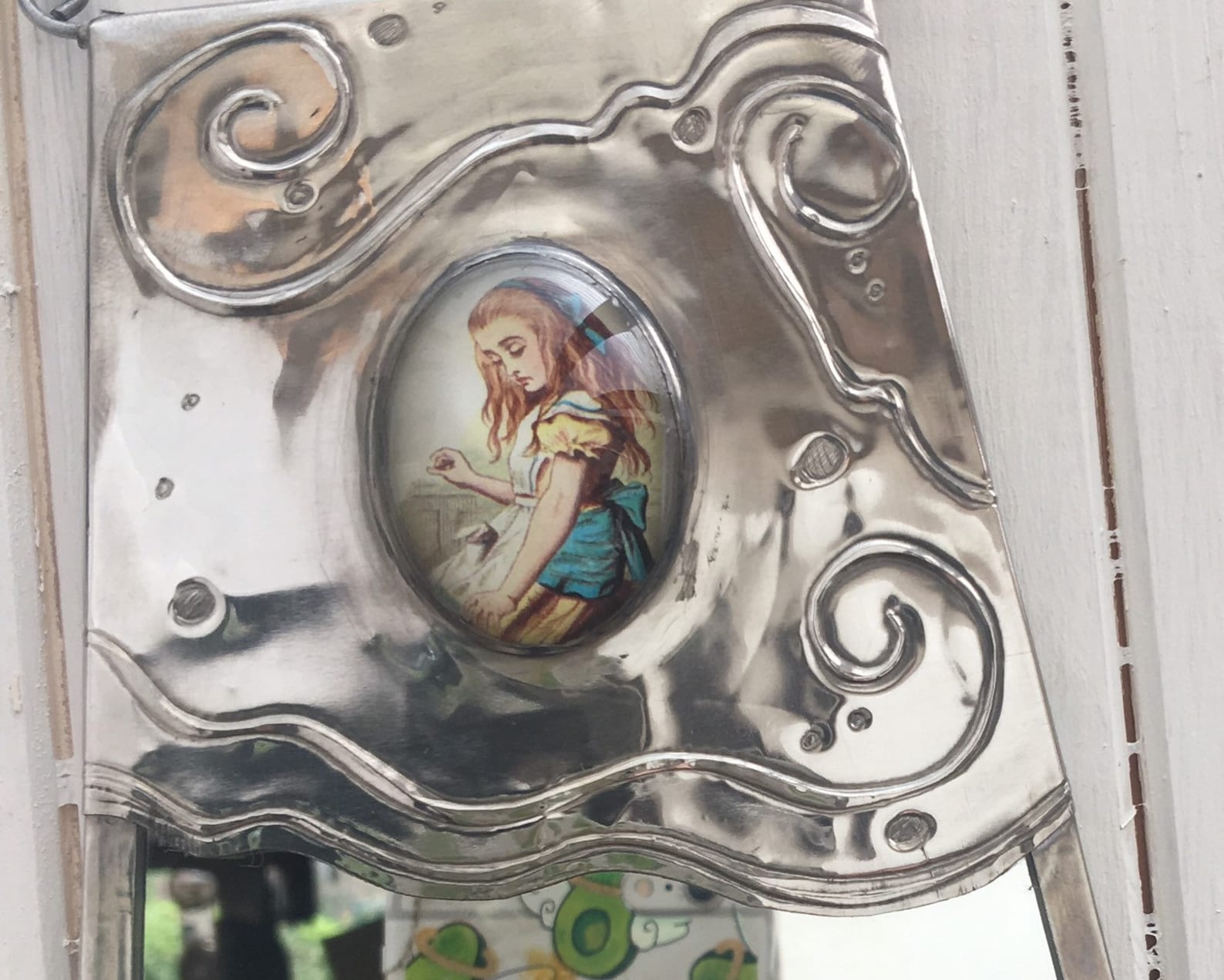 Alice in Wonderland Mirror. Pewter Mirror Alice Falling Down | Etsy UK