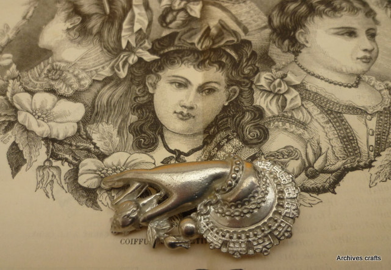 Victorian Hand Brooch - Etsy