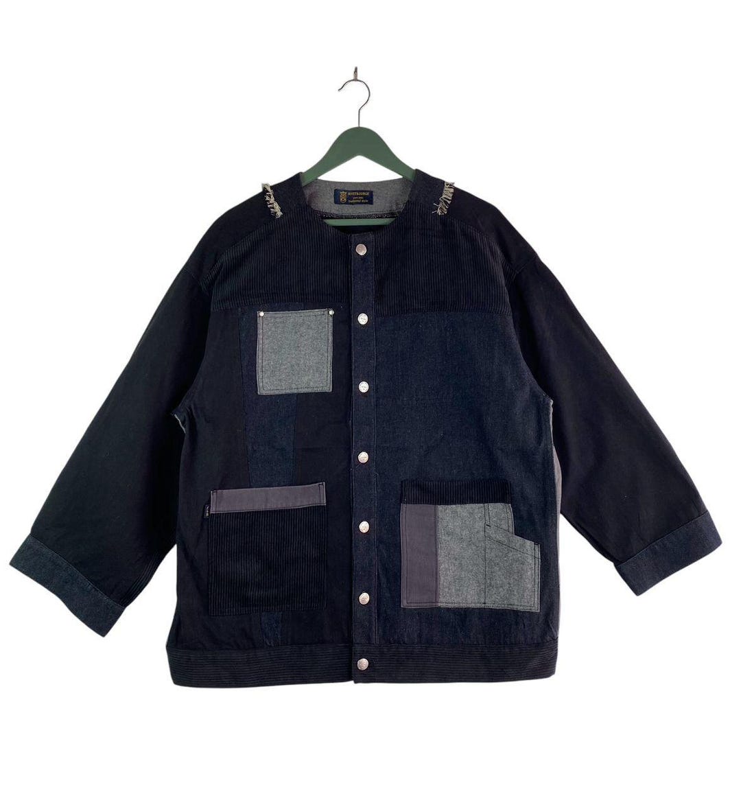 Rare Rivet & Surge Art of Fabric Patchwork Multi Fabric Workwear Chore ...