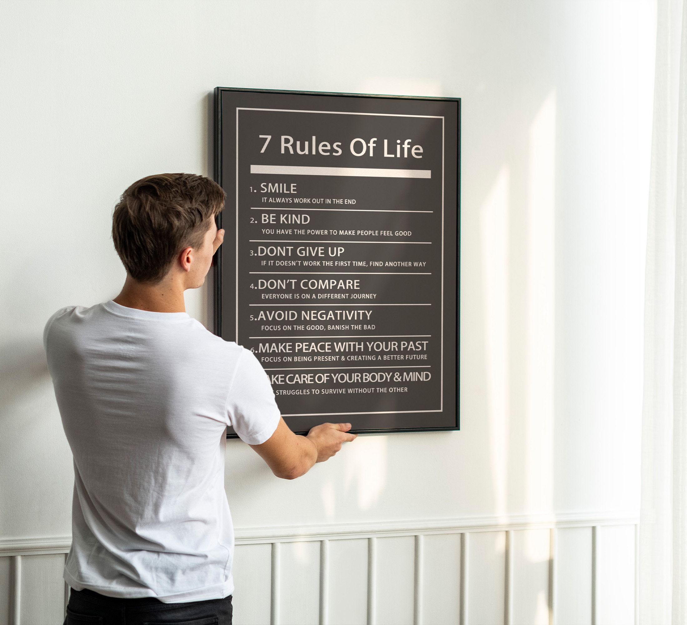 7 Rules of Life Printable Art: Motivational Home Decor (digital ...