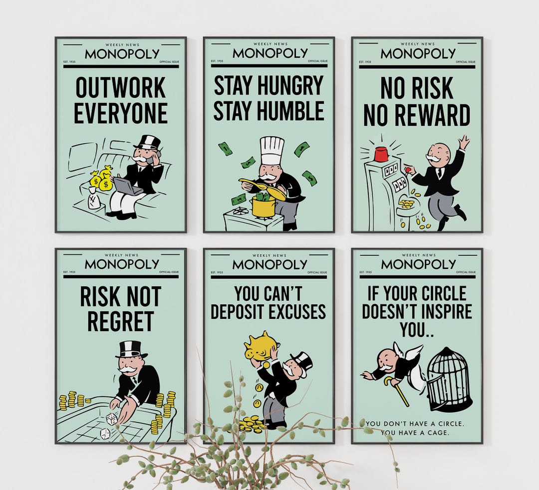 Monopoly Art Prints: Motivational Wall Decor (digital Download) - Etsy