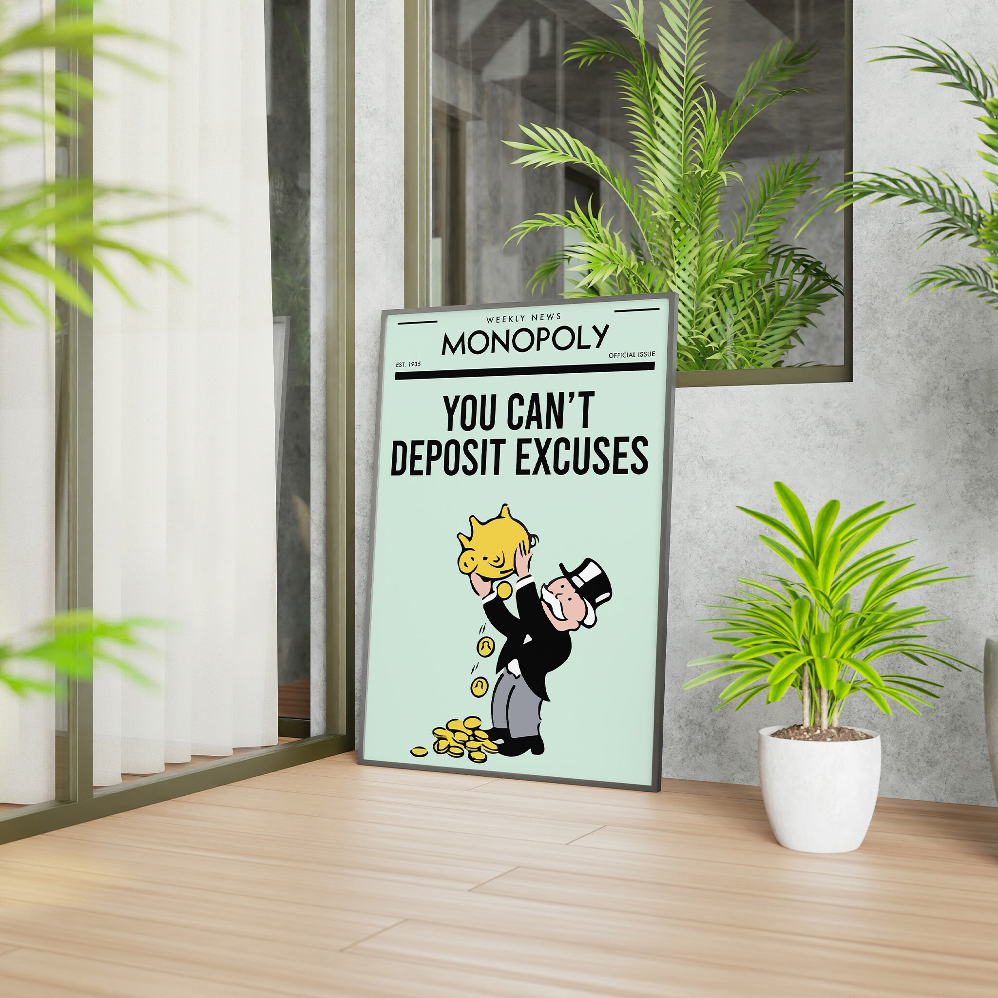 Monopoly Printable Wall Art - You Can't Deposit Excuses. Graffiti ...