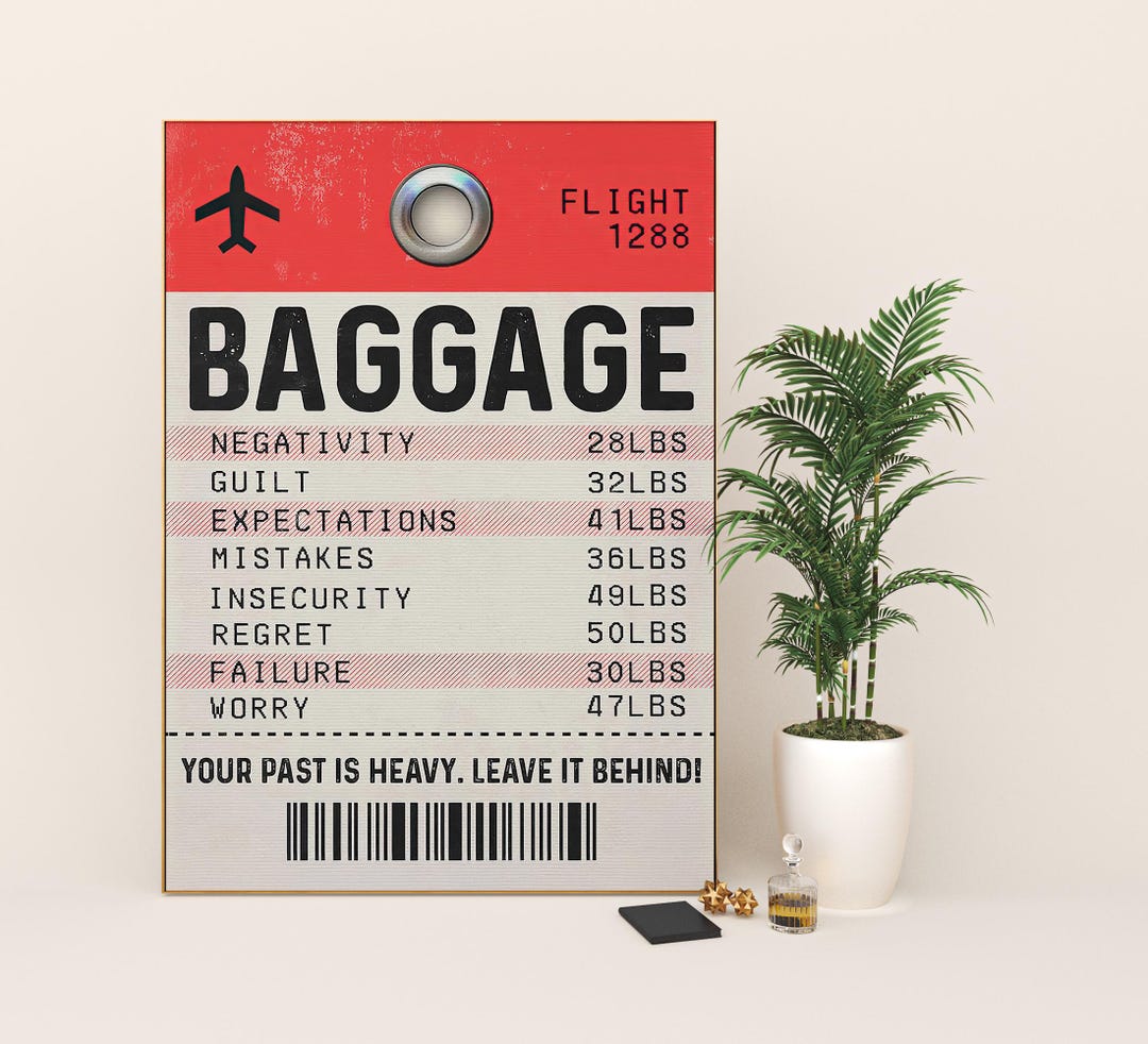 Baggage Printable Wall Art - Guilt, Regret, Worry, Failure. Graffiti ...