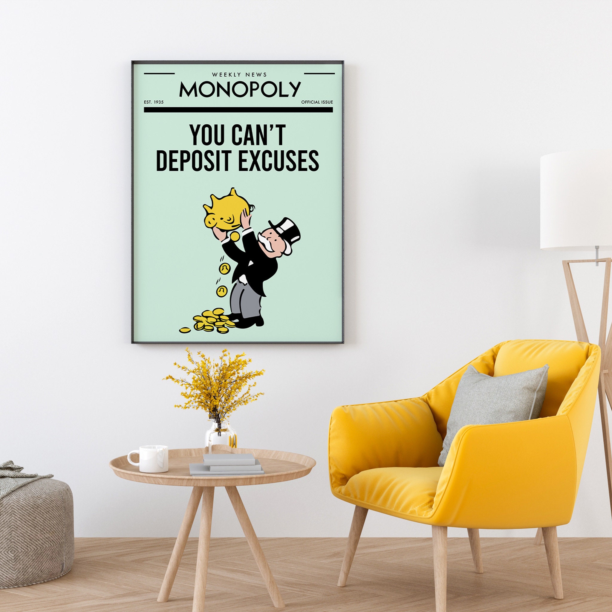Monopoly Printable Wall Art - You Can't Deposit Excuses. Graffiti ...