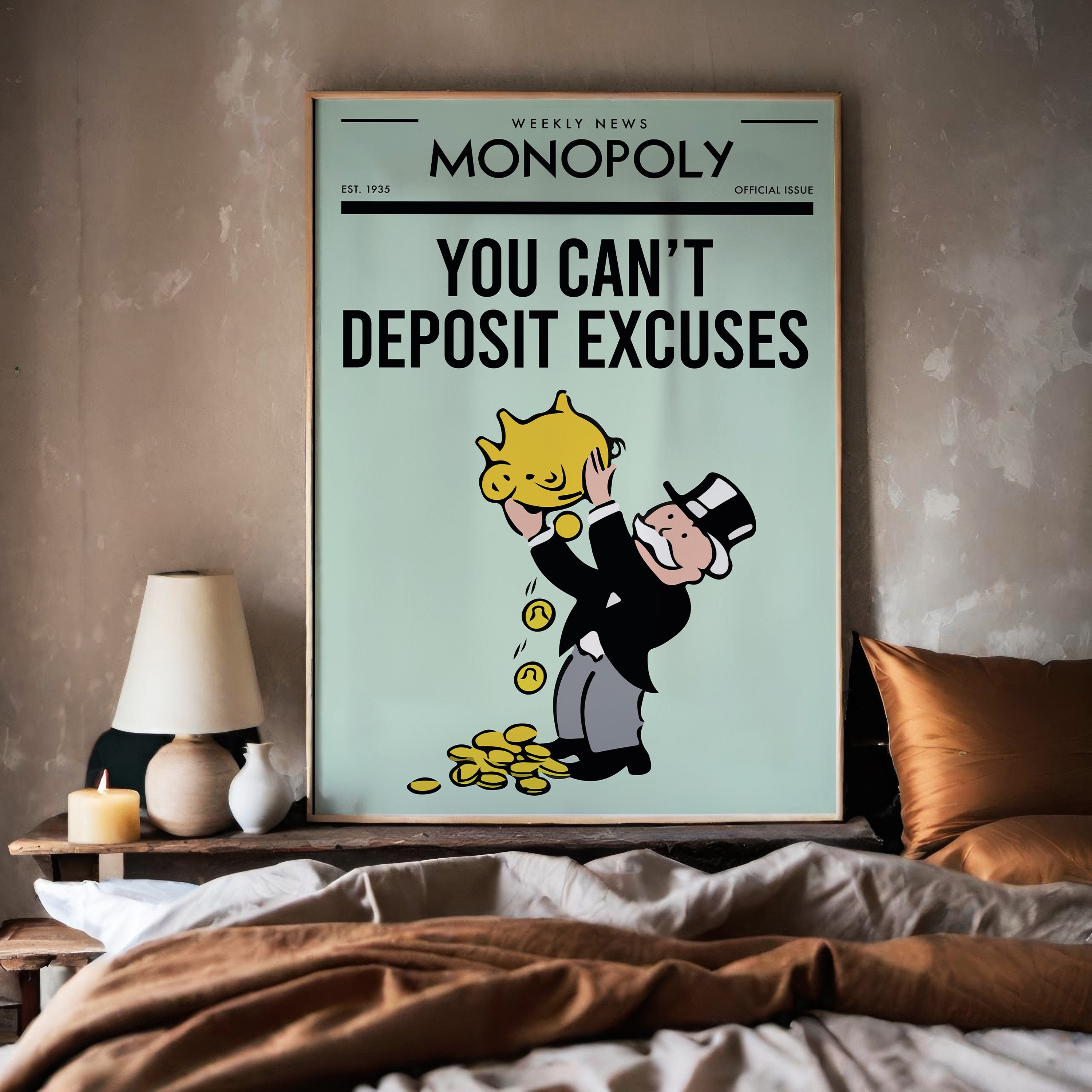 Monopoly Printable Wall Art - You Can't Deposit Excuses. Graffiti ...