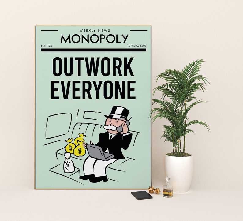 Monopoly Printable Wall Art - Outwork Everyone. Graffiti Canvas ...
