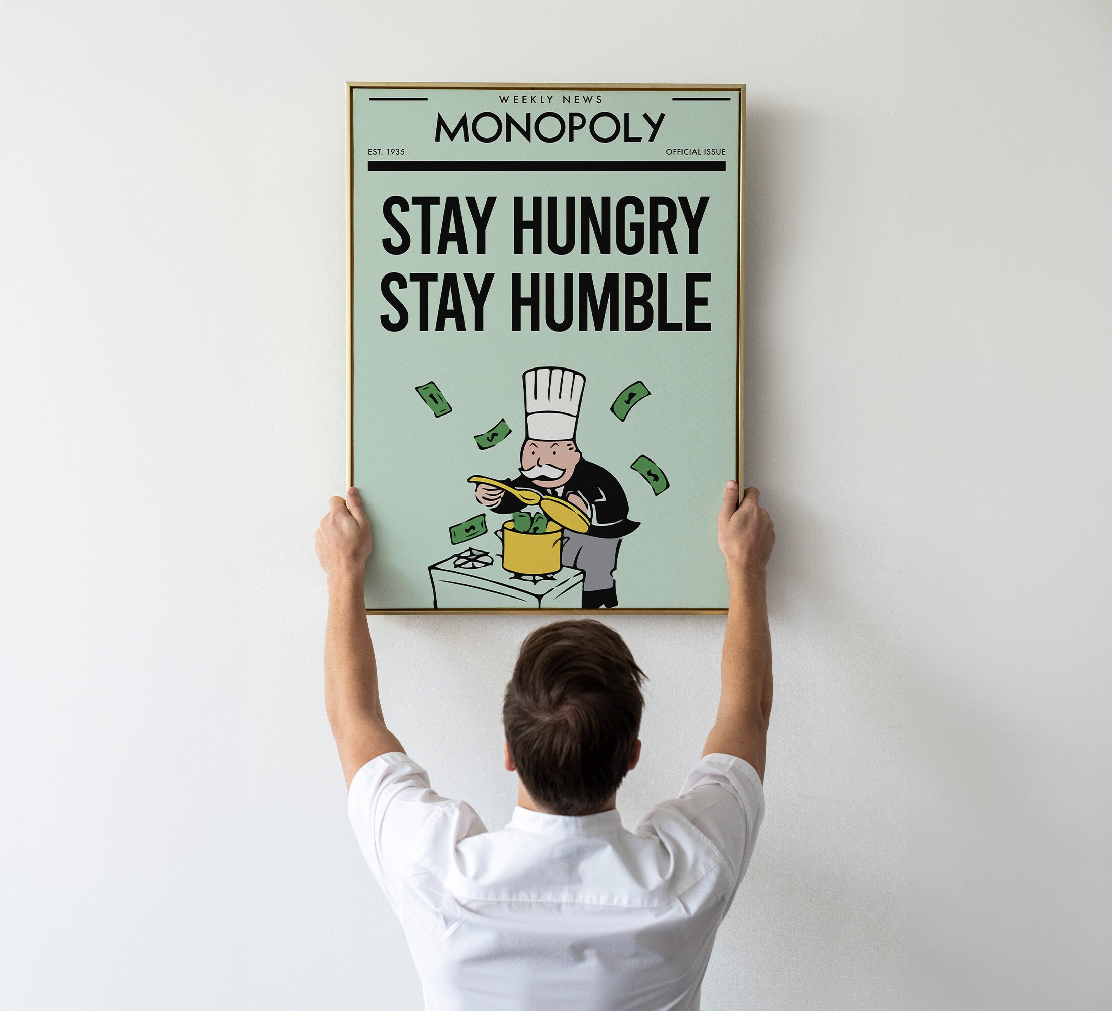 Monopoly Printable Wall Art - Stay Hungry, Stay Humble. Graffiti Canvas ...