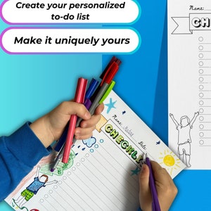 Checklist Printable to Do List for Kids Coloring Activity Sheet for Boy ...