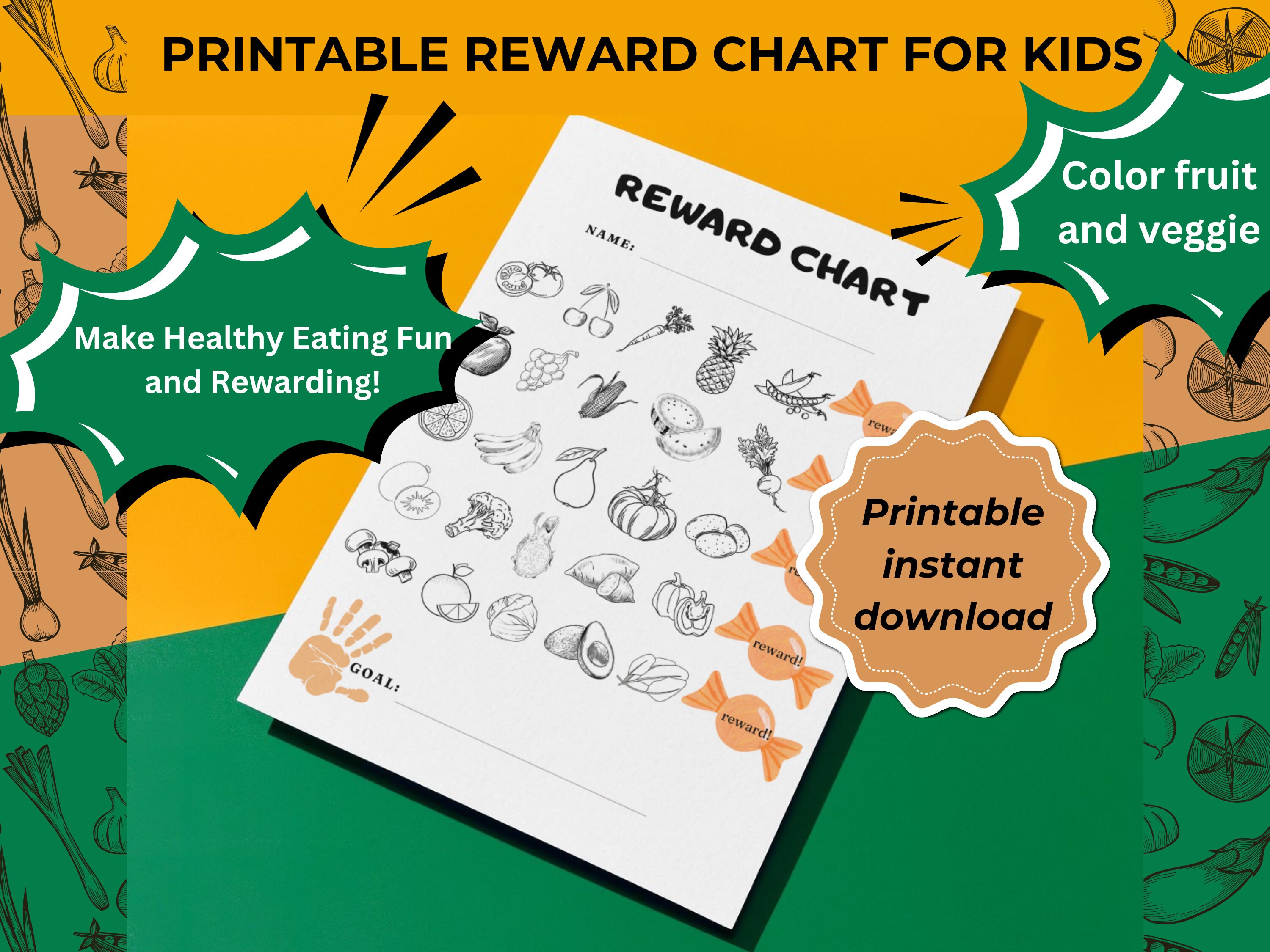 Picky Eater REWARD CHART Behavior Printable Eating Tracker for Kids ...
