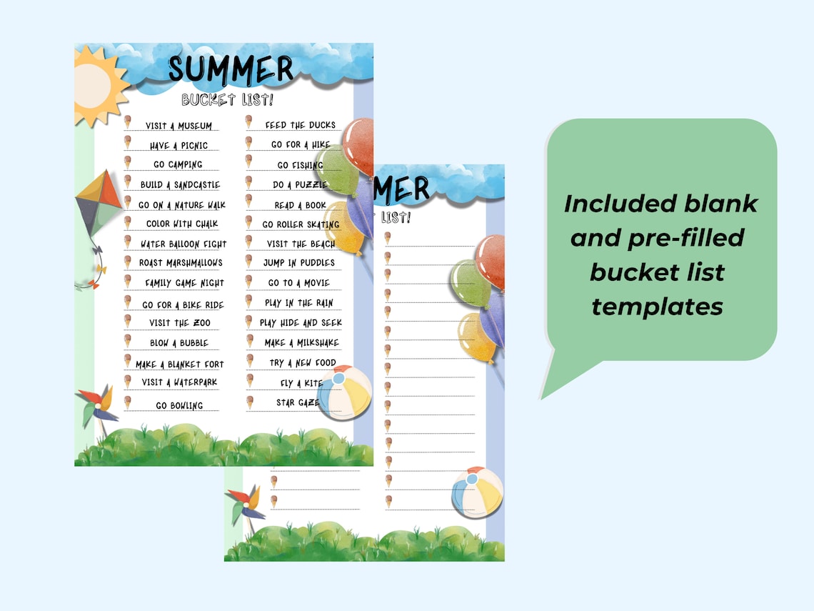 PLANNER for KIDS SUMMER Break Printable Activity for Kids Daily Chore ...