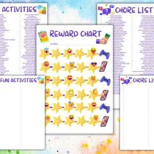 Personalized Kids Reward Chart: Chore & Activity Set (digital Download ...
