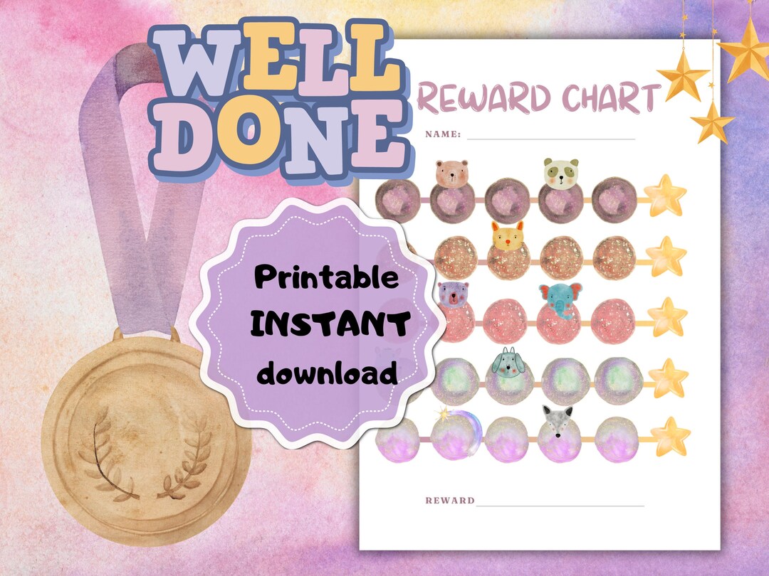 Reward Chart for Kids Potty Training Printable Chart Toddler Learning ...