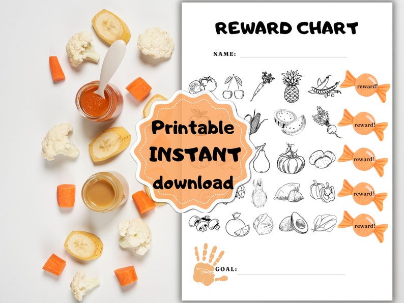 Picky Eater REWARD CHART Behavior Printable Eating Tracker for Kids ...