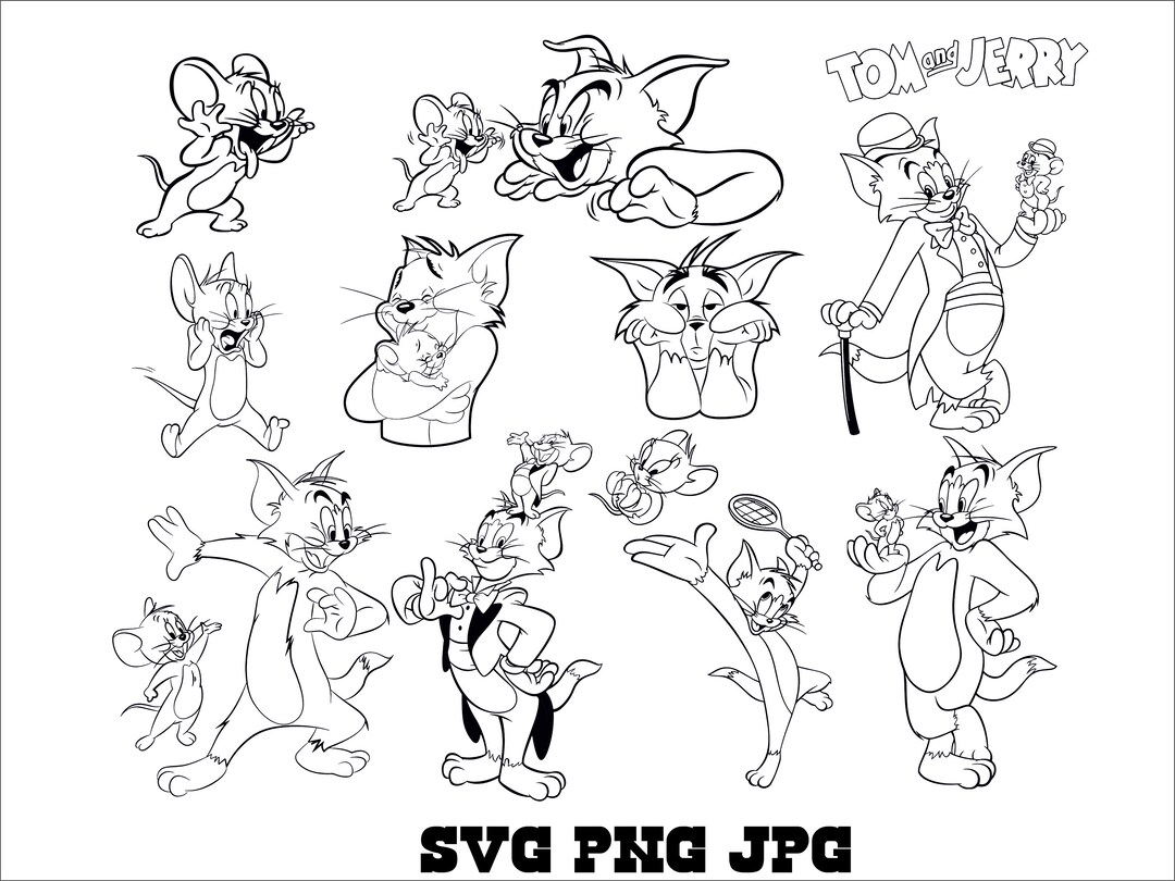 Tom and Jerry SVG Design, Tom and Jerry PNG, Tom and Jerry Jpg Design ...