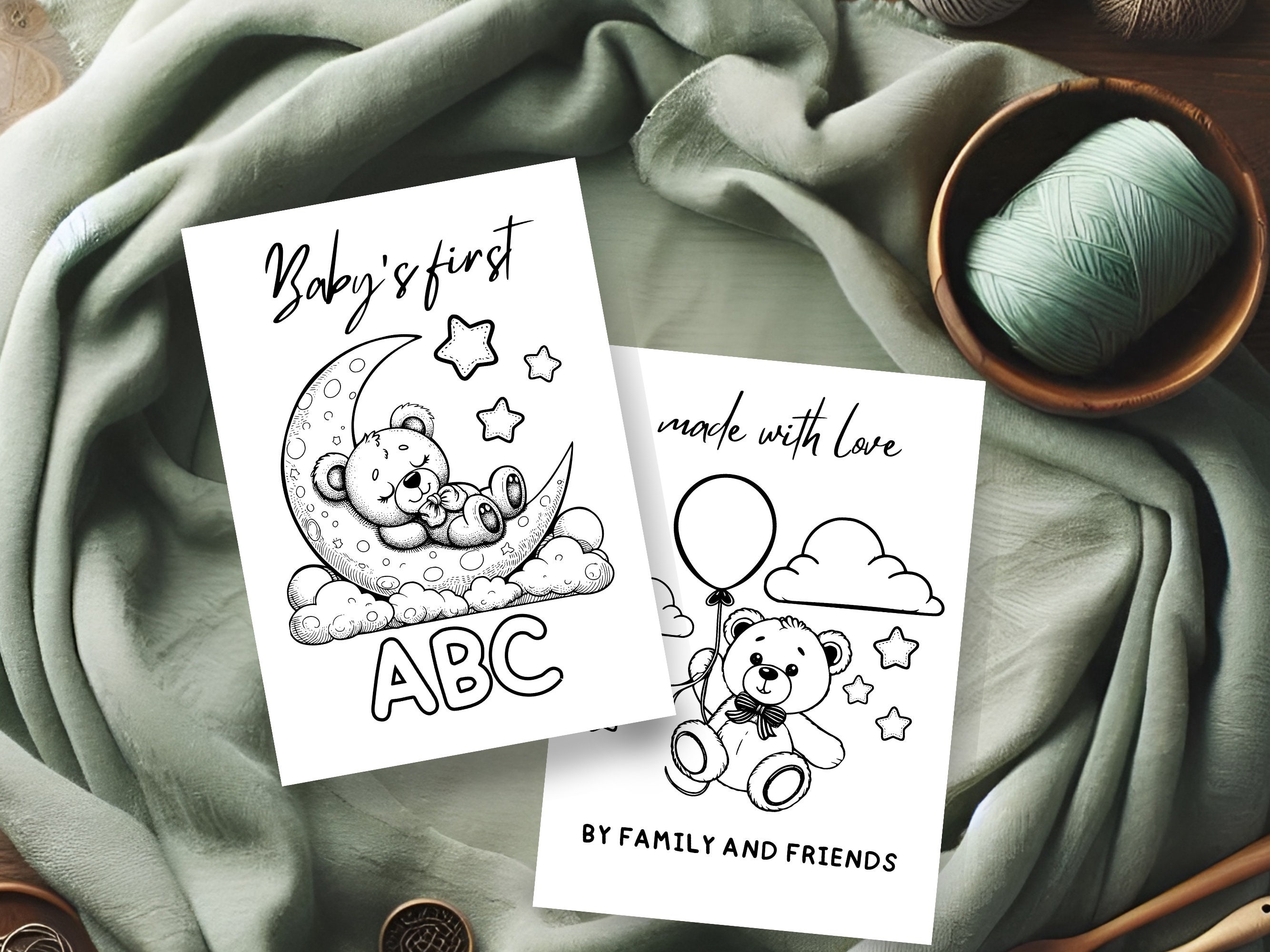 28 Blank Baby's First ABC Coloring Pages, Baby Shower ABC Book, Baby ...