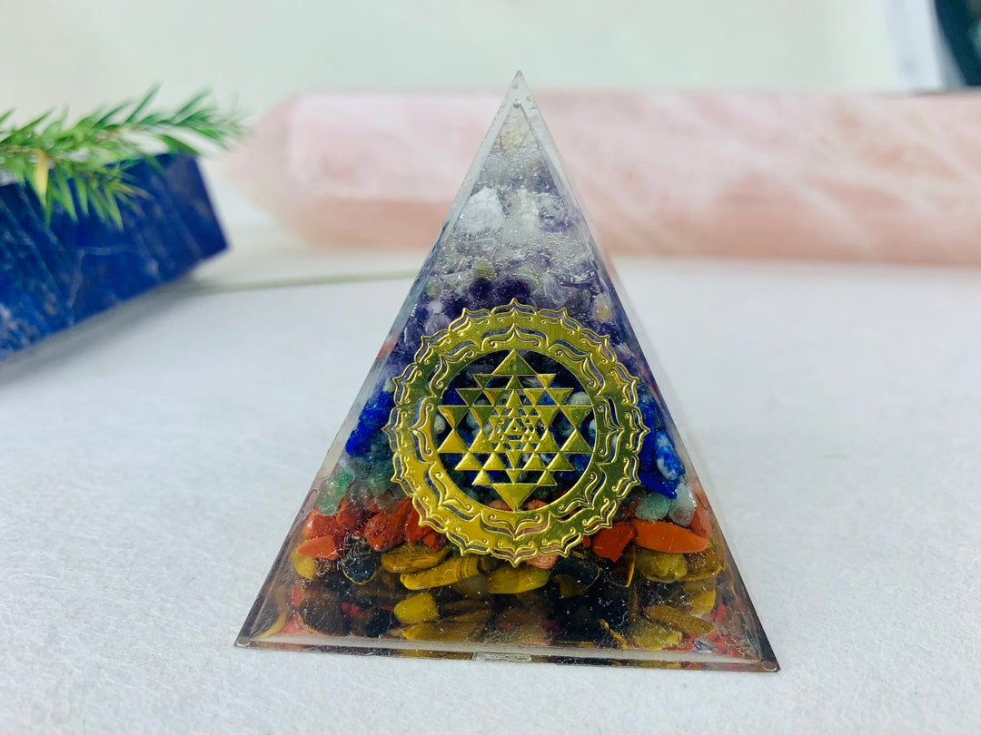 2.5'' Resin Orgonite Pyramid, Energy Pyramid, Reiki Crystal, Chakra ...