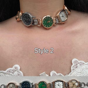 Five Different Watch Faces Choker Necklace,silver Chain Choker, Unique ...