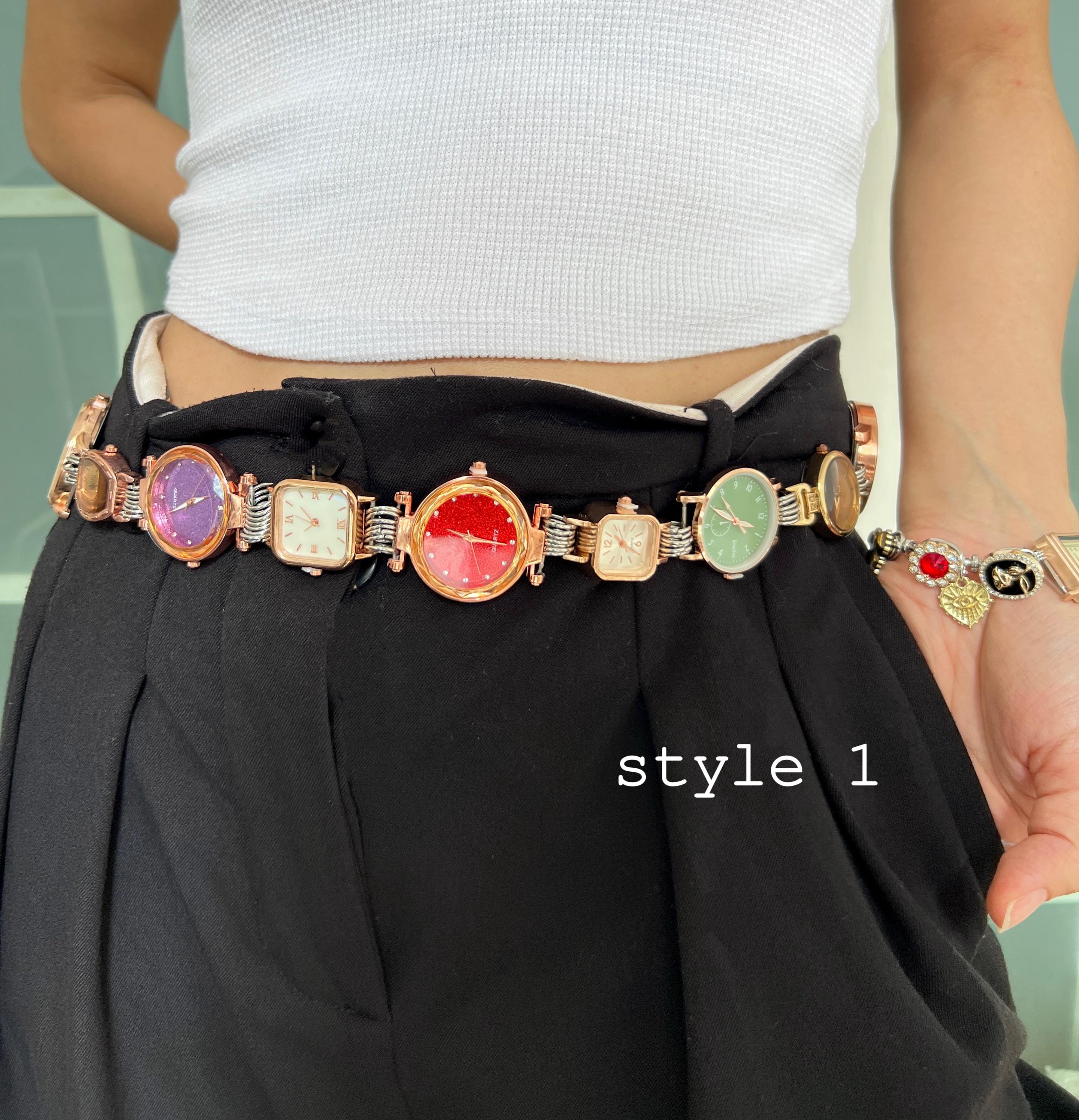 Punk Multi-watch Silver Chain Belt,colorful Watch Belt&watch Bag Chain ...