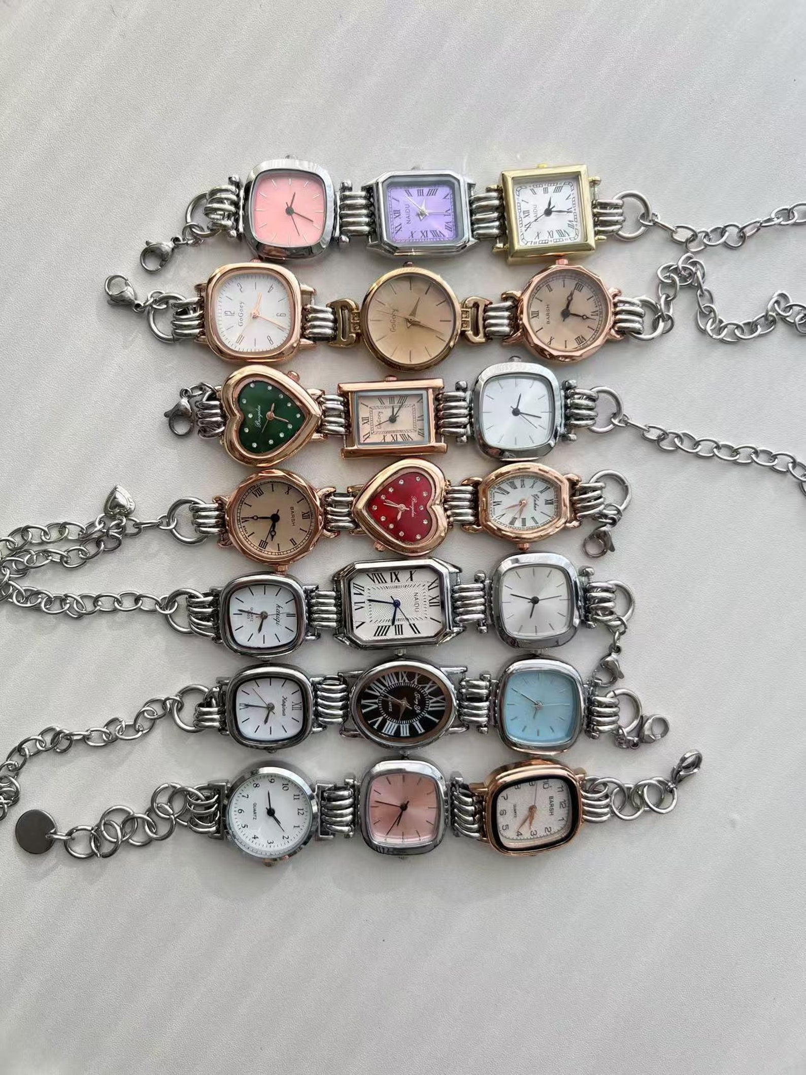 Vintage Punk 3 Watches Bracelet, Multi Watch Bracelet, Y2K Silver Watch ...