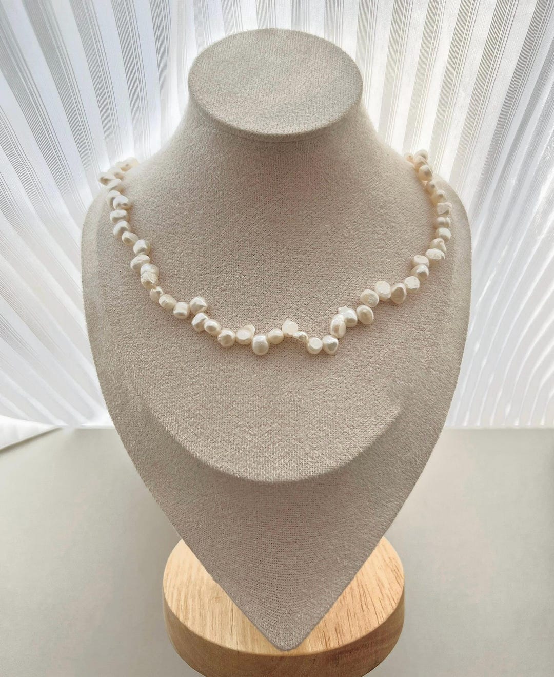 Handcrafted Natural Freshwater Pearl Necklace,snowflake Obsidian ...