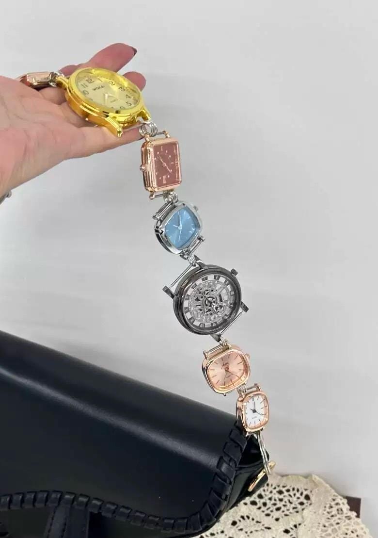 Cyberpunk Retro Multicolor Watch Bag Strap, 11 Clocks Metal Bag Straps ...