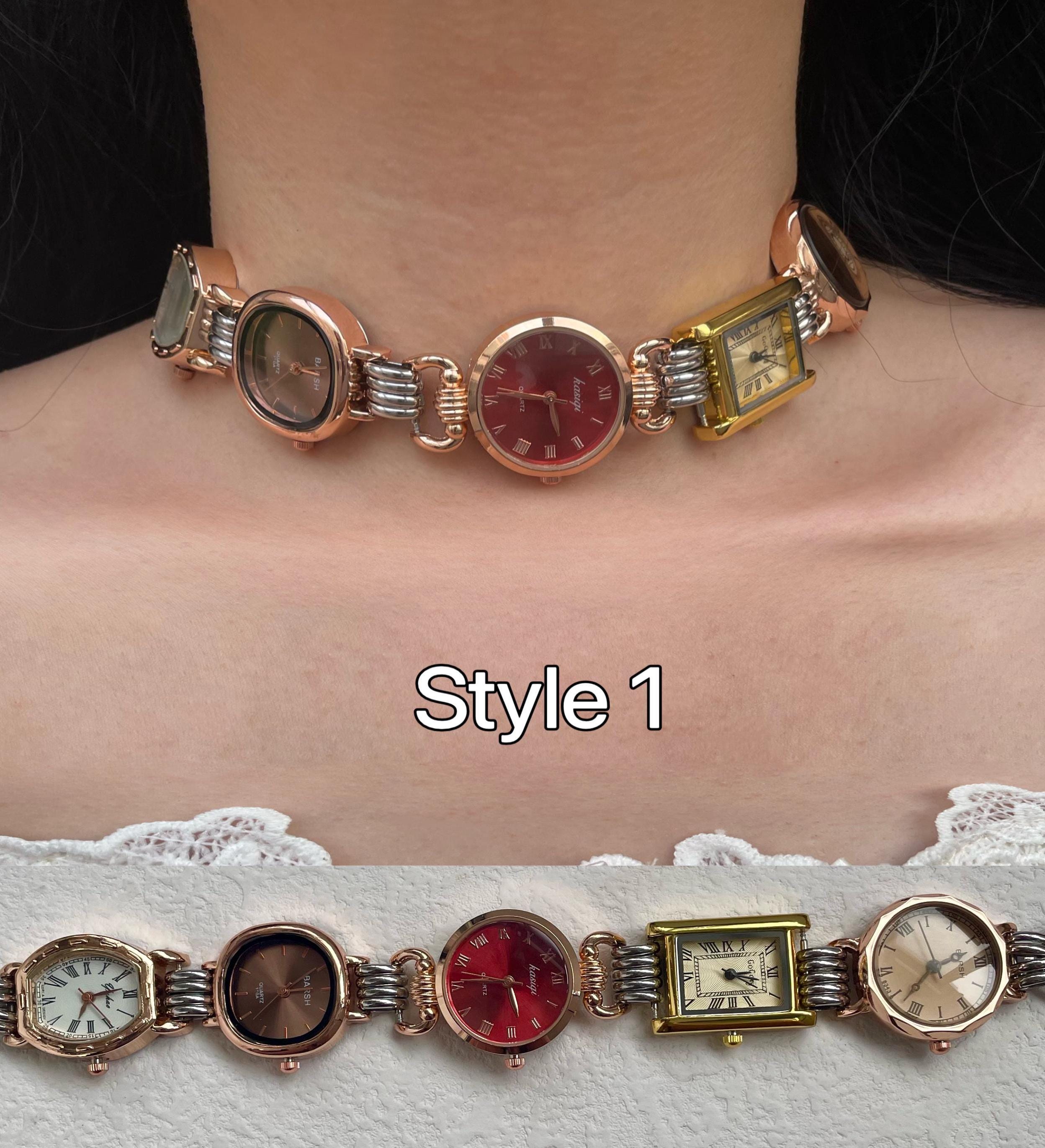 Five Different Watch Faces Choker Necklace,silver Chain Choker, Unique ...
