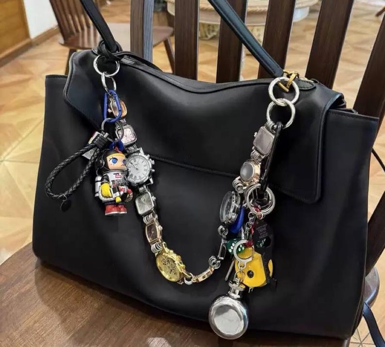 Cyberpunk Retro Multicolor Watch Bag Strap, 11 Clocks Metal Bag Straps ...