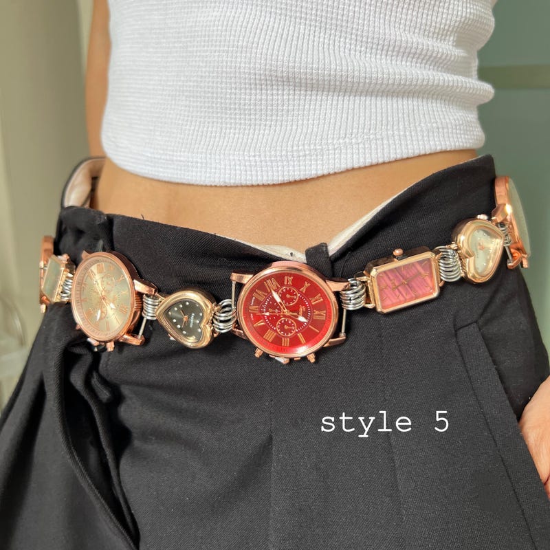 Red Leather Belt Y2k - Etsy