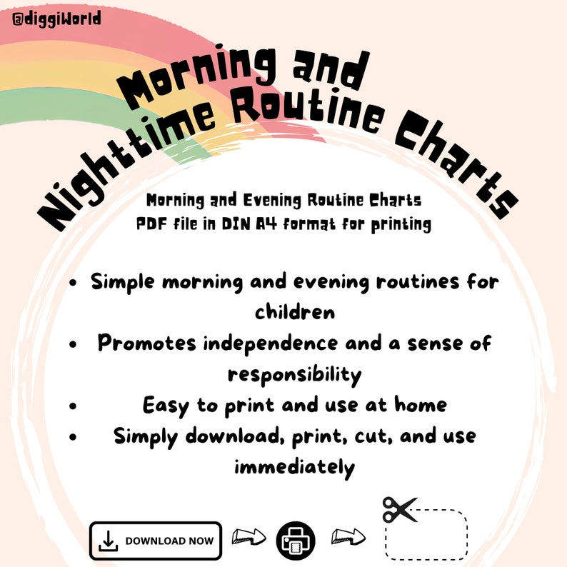 Morning and Evening Routine Chart for Kids - Etsy