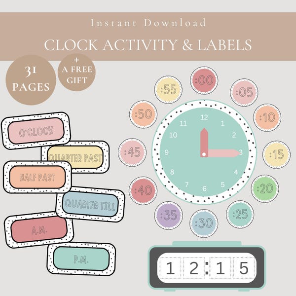 Polka Dot Clock - Etsy