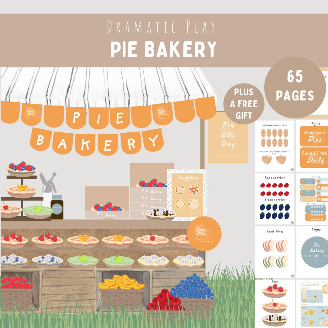 Pie Bakery Dramatic Play Printable-Build A Pie Sequencing Recipe Cards ...
