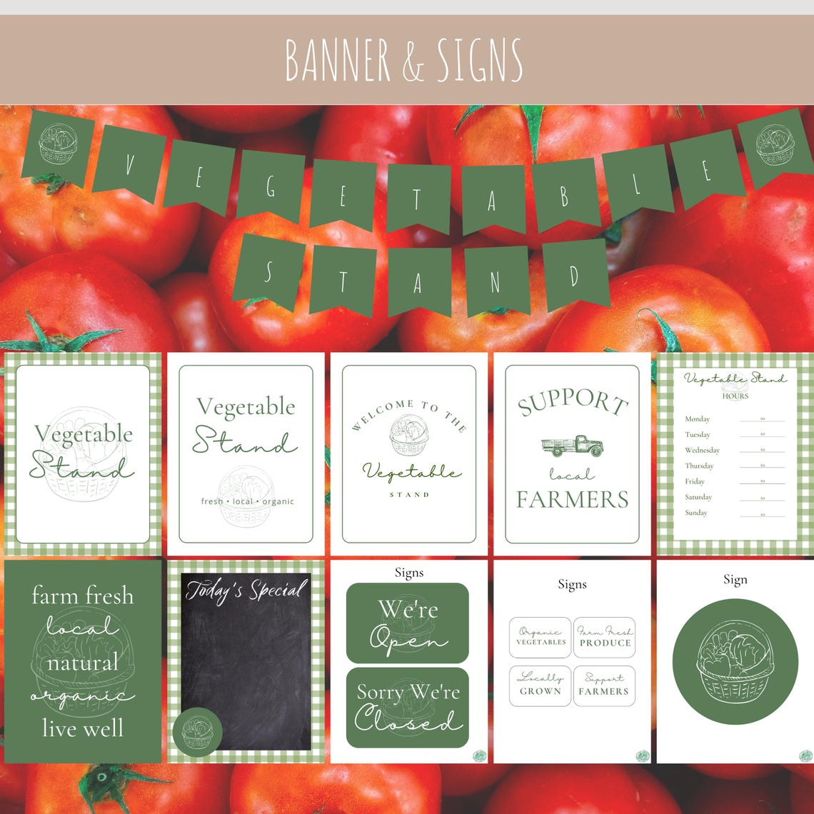 Vegetable Stand Dramatic Play Printable-pretend Play Farmers Market ...
