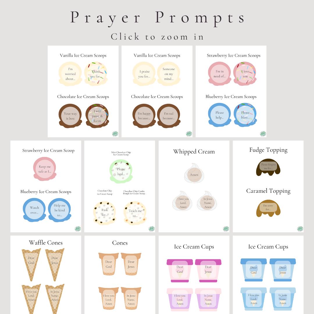 Kids Prayer Ice Cream Cone Printable Craft Activity-christian Sunday ...