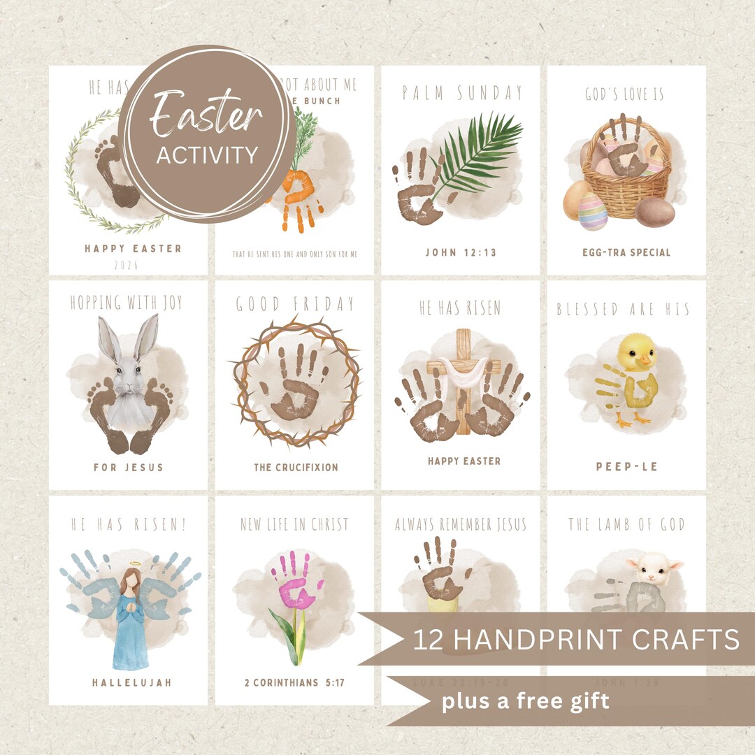 Christian Easter Handprint Craft Bundle Printables + Empty Tomb ...