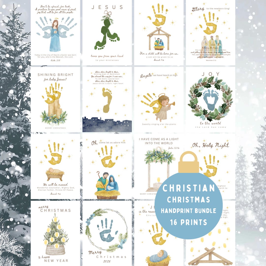 Christian Christmas Handprint Craft Bundle Digital Download-nativity ...