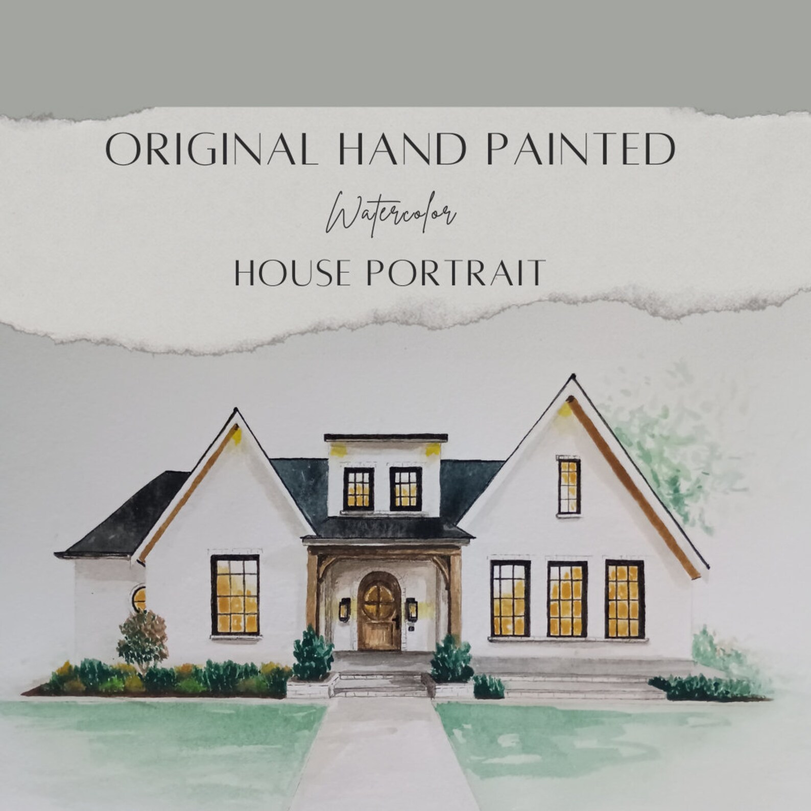 Custom Hand Painted Watercolor House Portrait Original Watercolor House ...