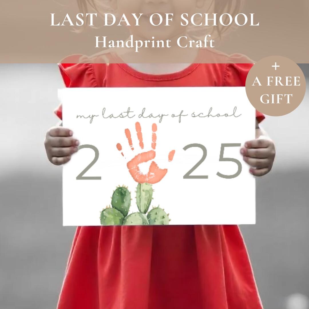 Last Day of School Handprint Cactus Craft Printable-end of School Year ...
