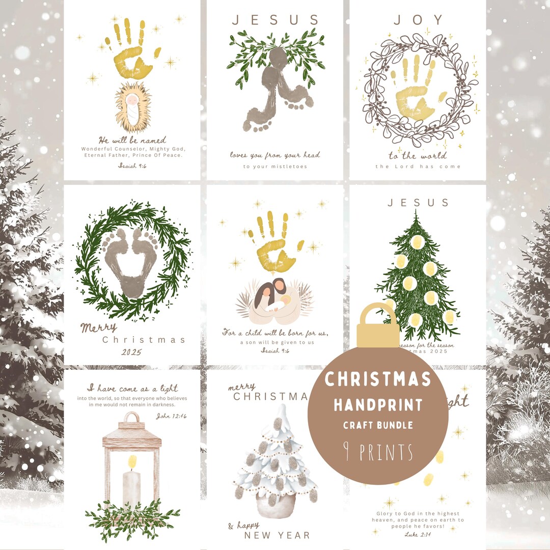 Christian Christmas Nativity Handprint Craft Bundle Printable-holiday ...