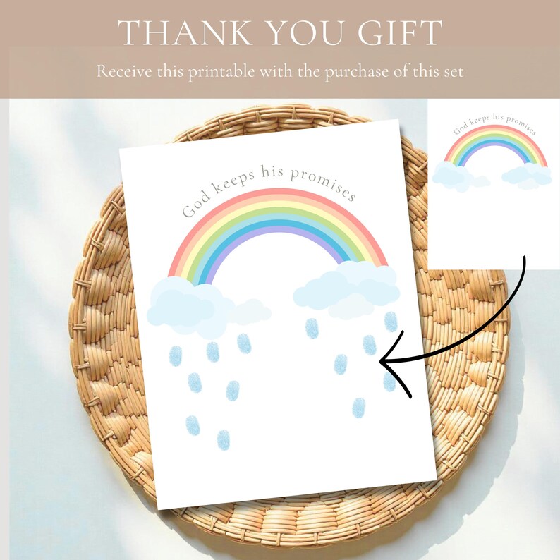 Noah's Ark Fingerprint Craft-the Flood Handprint Craft-god Keeps His ...