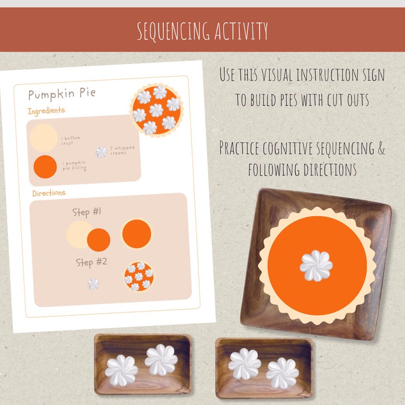 Pie Bakery Dramatic Play Printable-Sequencing Recipe Cards-Fall Baking ...
