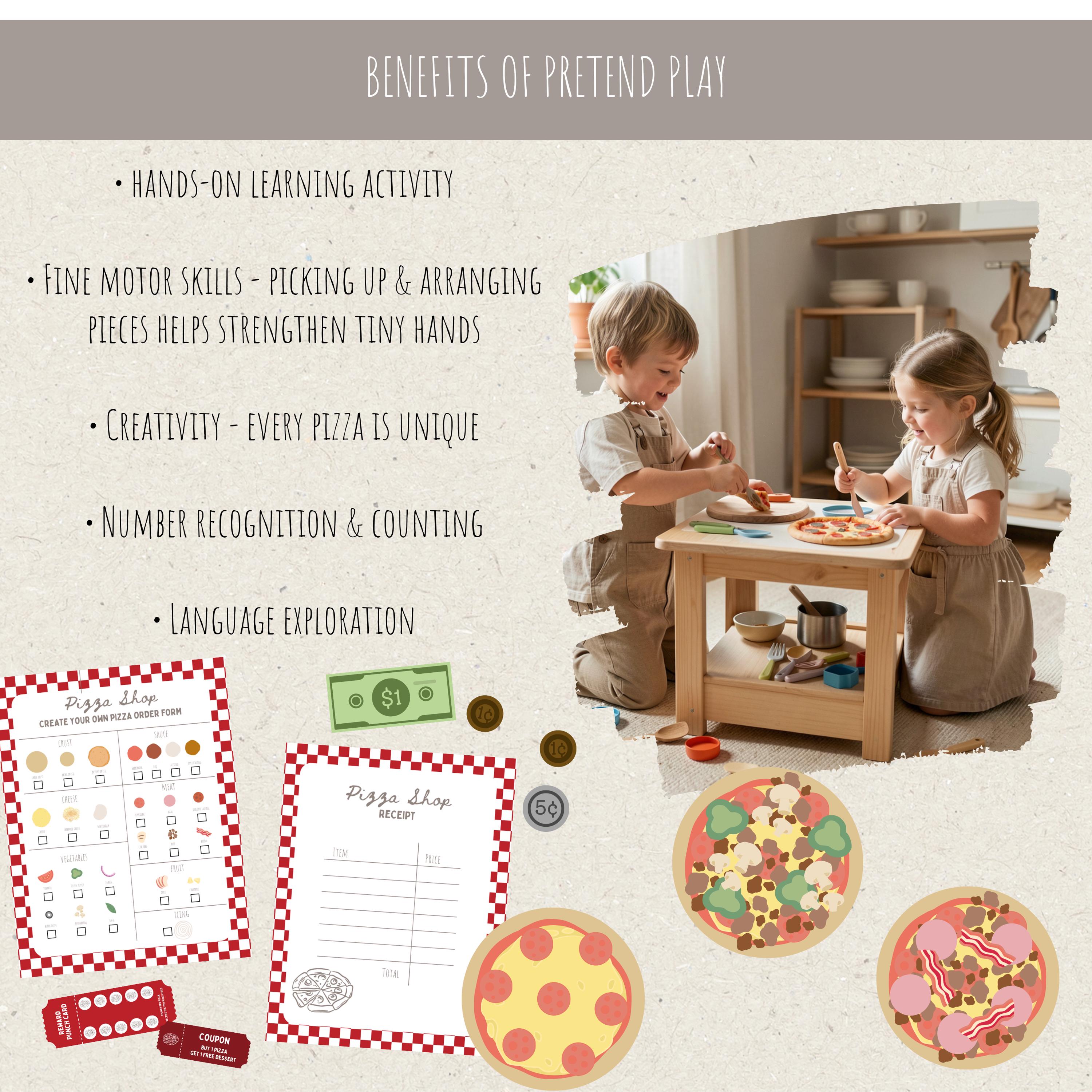 Pizza Shop Pretend Play Printables-pizzeria Dramatic Food-build A Pizza ...