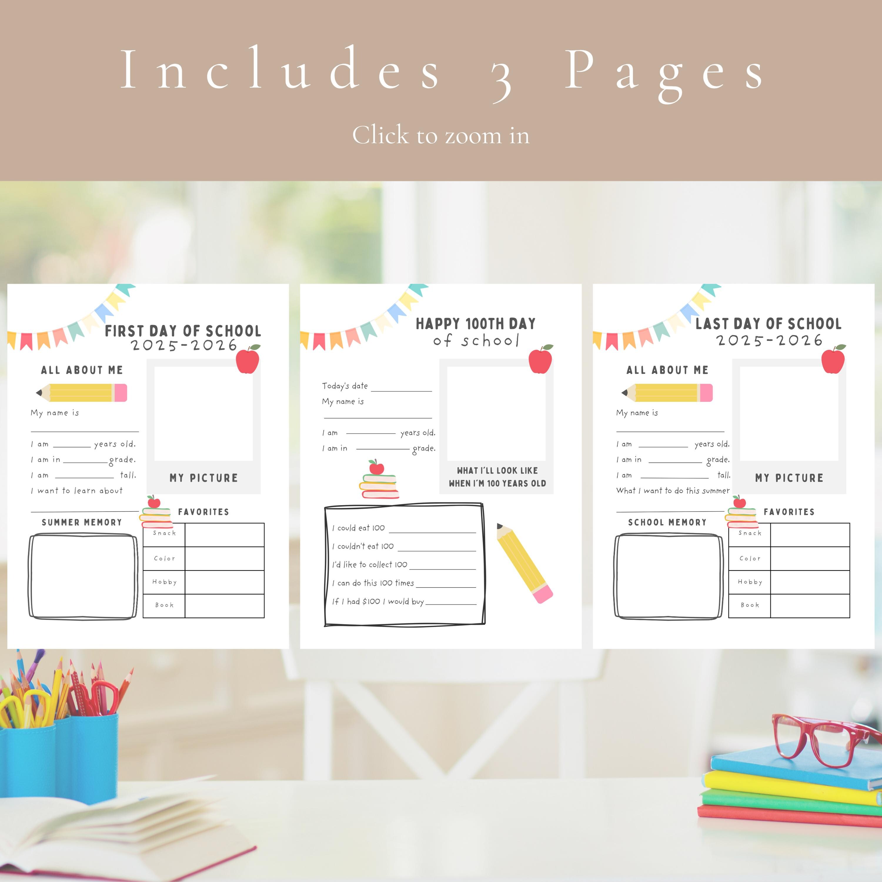 First Day of School Questionnaire Printable-2025 1st Day of School ...