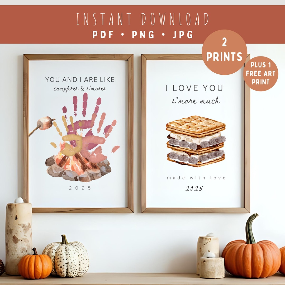 S'mores Handprint Craft Printable Bundle-you and I Are Like Campfires ...