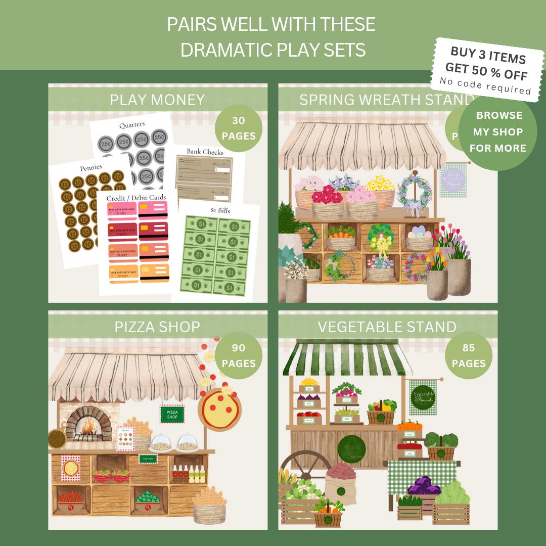 Farmer's Market Dramatic Play Printable-pretend Play Farmers Market ...