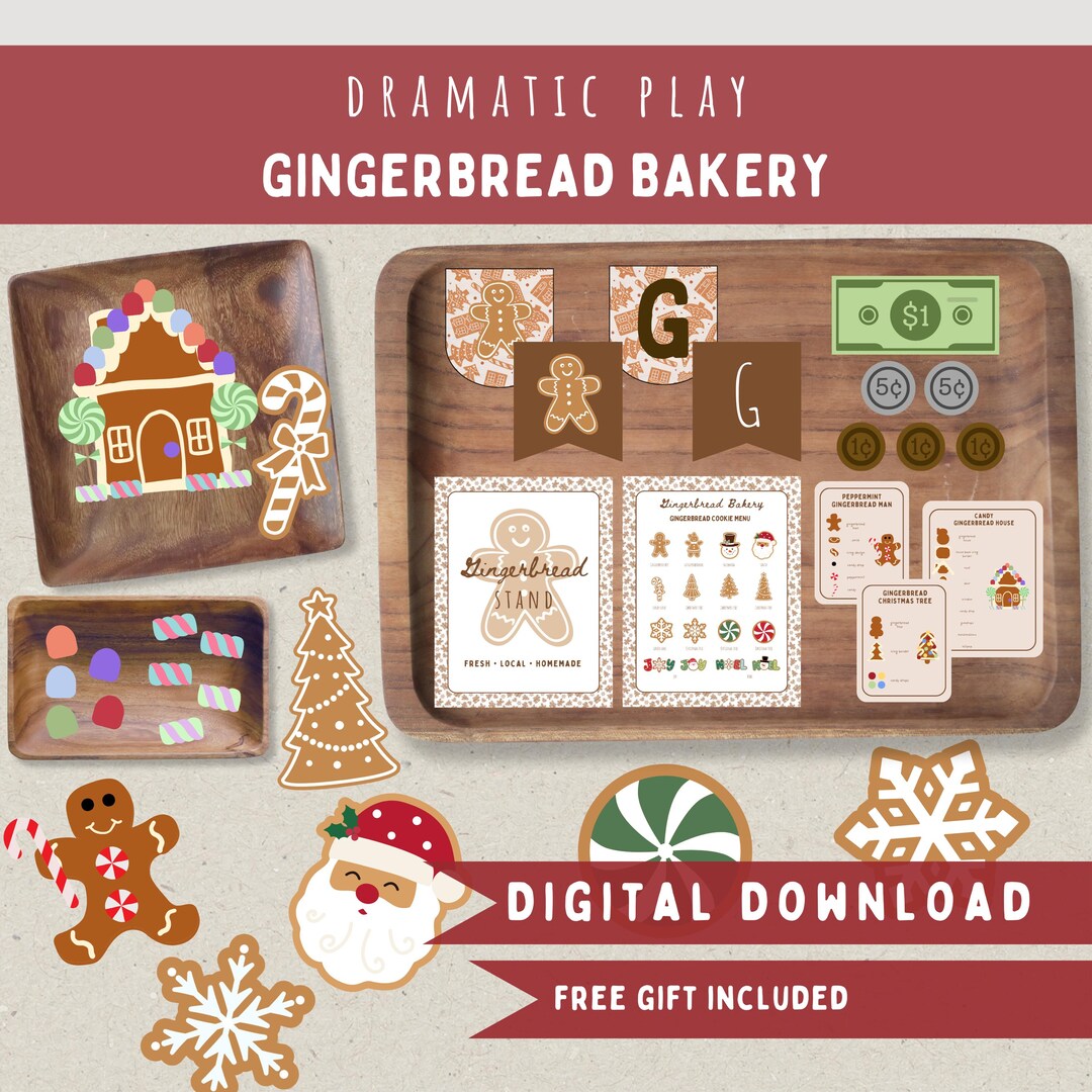 Gingerbread Bakery Pretend Dramatic Play Printable-holiday Cookie ...