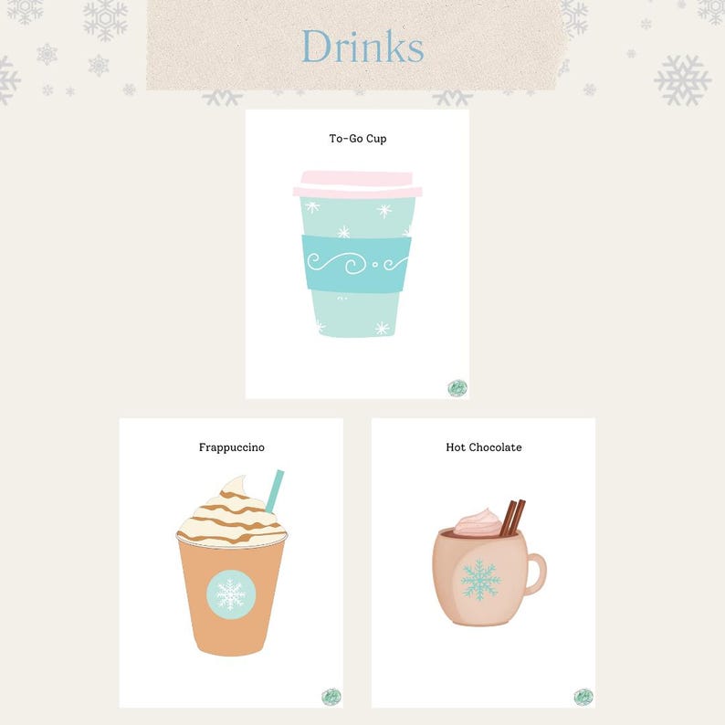 Winter Bakery Dramatic Play Printable-winter Shop Pretend Play ...